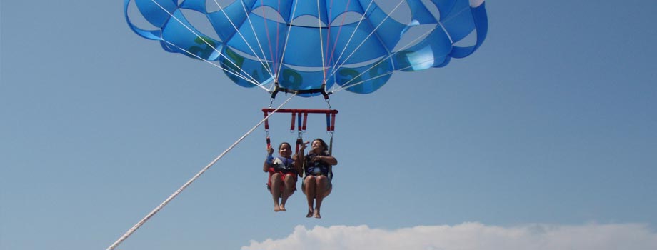 Parasailing up to 800 feet of line tandem parasailing too